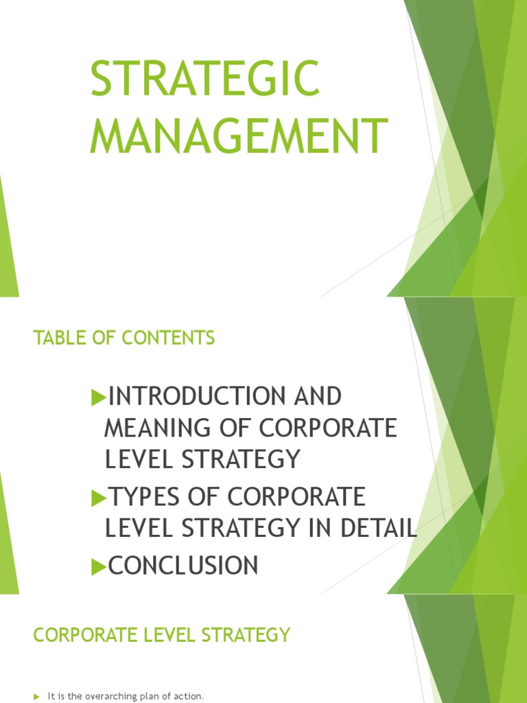 Understanding Corporate Level Strategy | PDF | Strategic Management ...