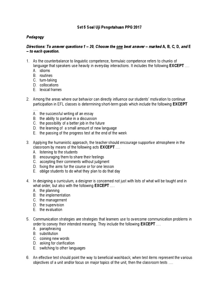 Set 5 Soal Uji Pengetahuan PPG | PDF | Ernest Shackleton | Lesson Plan