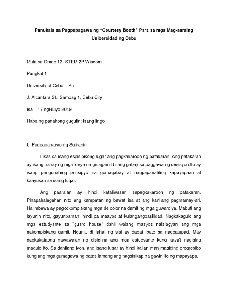 Panukala Sa Pagpapagawa NG 1 | PDF Panukala Sa Pagpapagawa NG 1 | PDF
