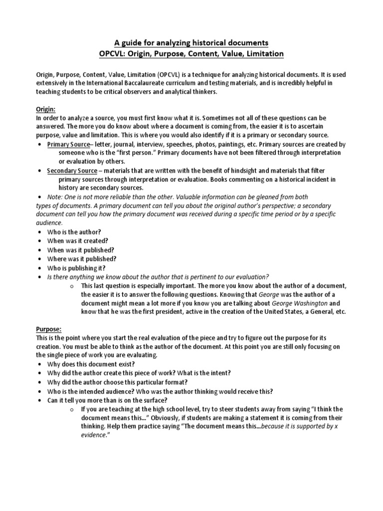 OPCVL Reference Sheet2 | PDF | Primary Sources | Evaluation