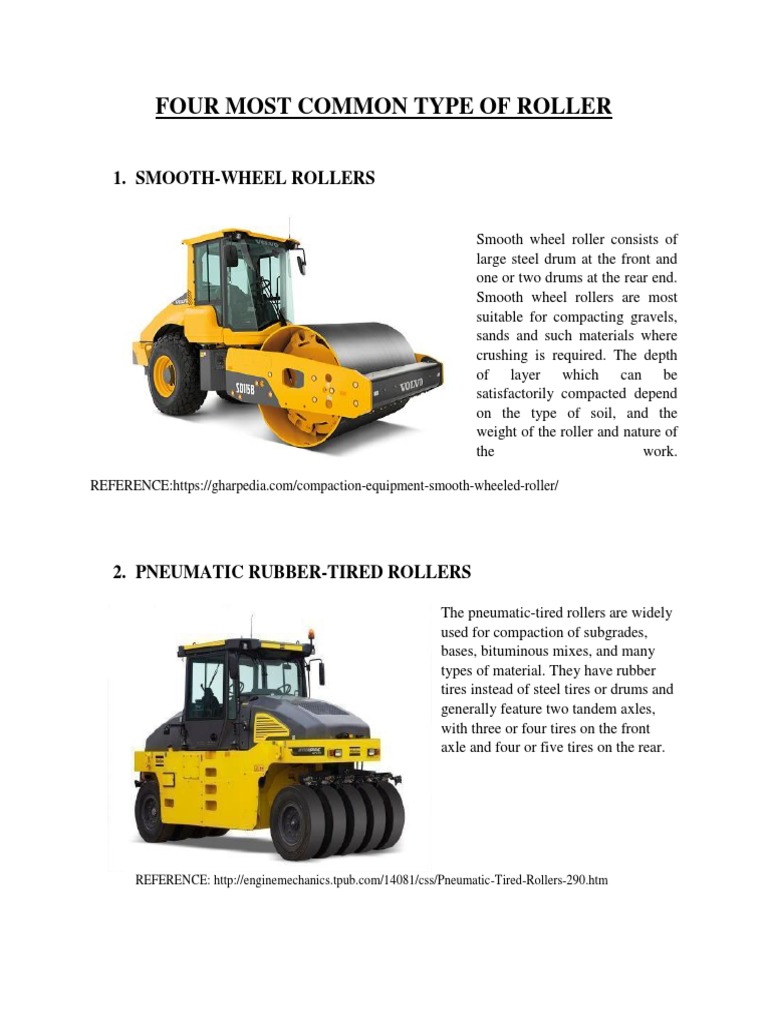 Four Most Common Type of Roller: 1. Smooth-Wheel Rollers | PDF | Soil ...