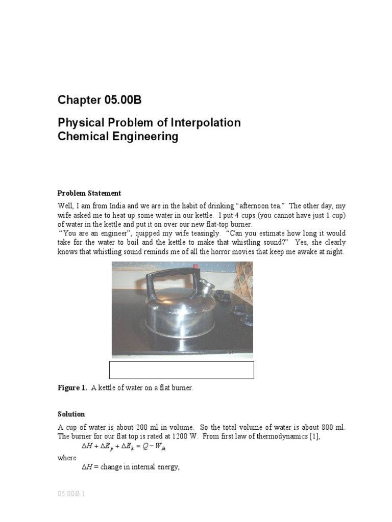 Chapter 05.00B Physical Problem of Interpolation Chemical Engineering ...