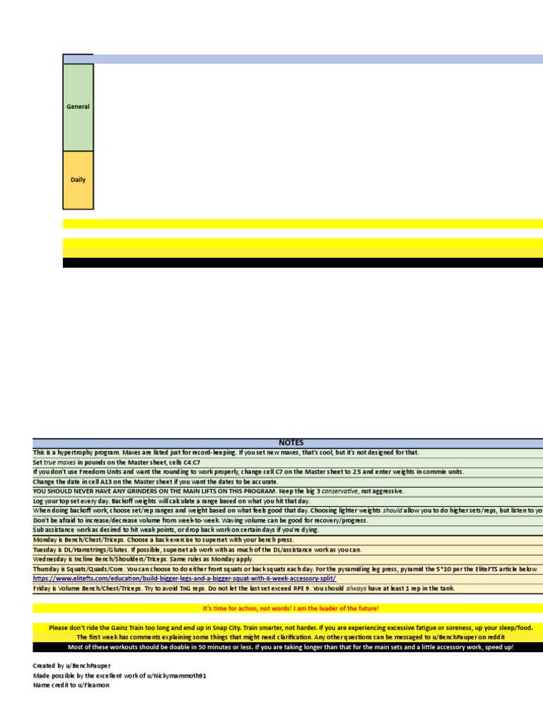 Starscream (Autoregulated Hypertrophy Program) | PDF | Physical Exercise | Recreation