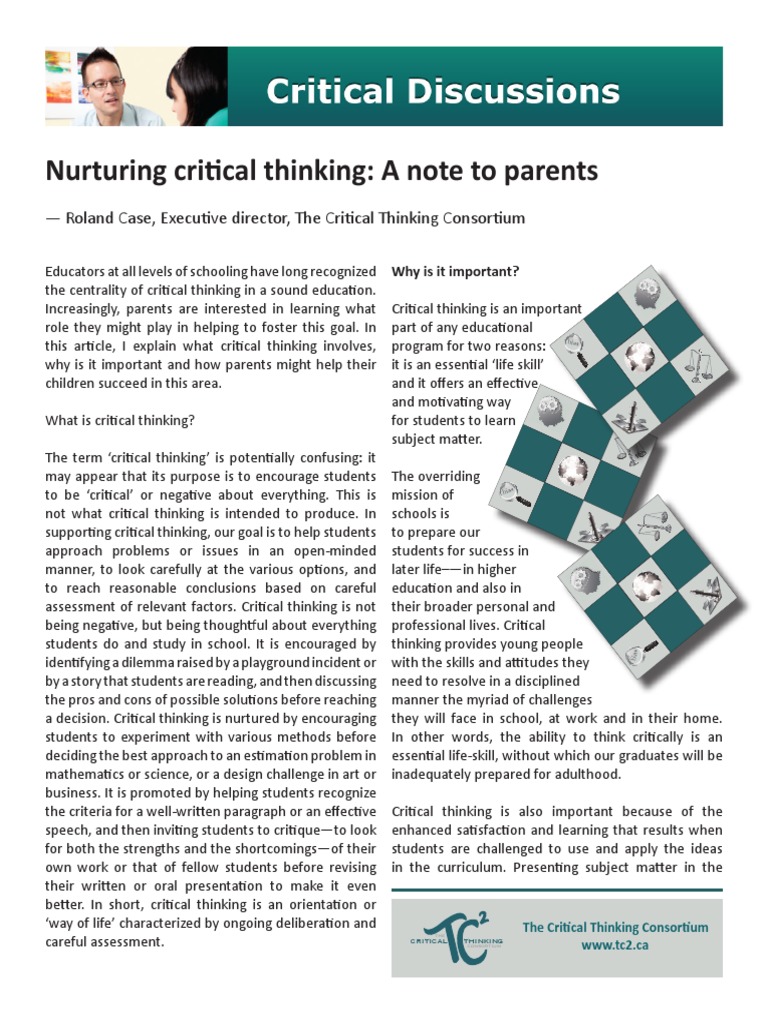 Nurturing Critical Thinking | PDF | Critical Thinking | Thought
