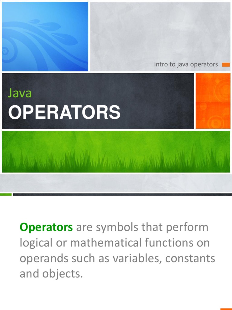03 Java Operators | PDF | Arithmetic | Logic