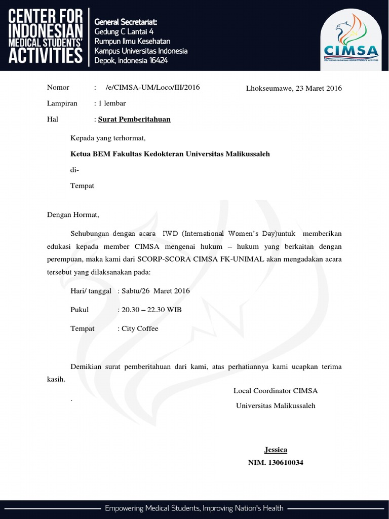 Contoh Surat Bem | PDF