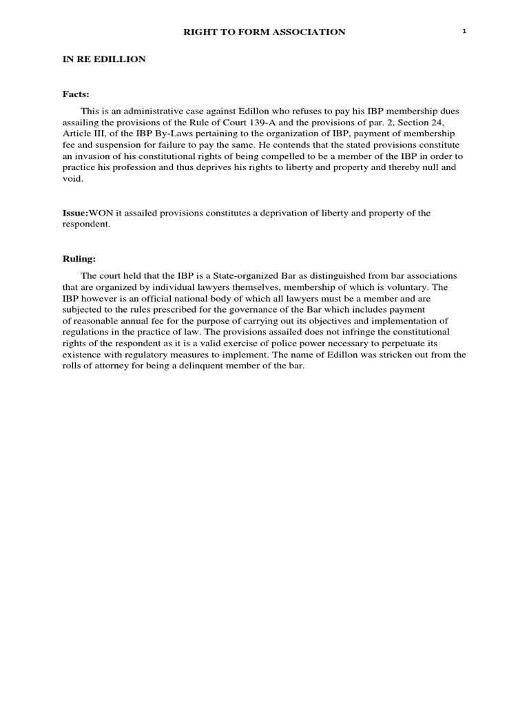 Right To Form Association | PDF | First Amendment To The United States ...