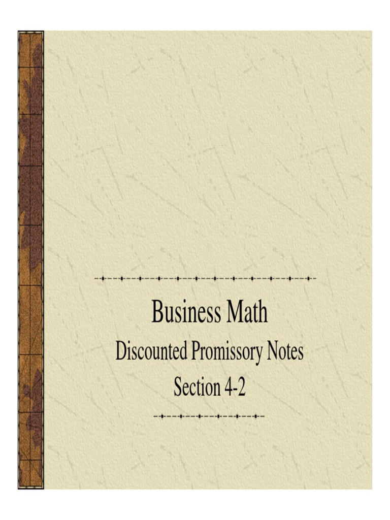 Discounted Promissory Notes Explained | PDF | Promissory Note | Loans