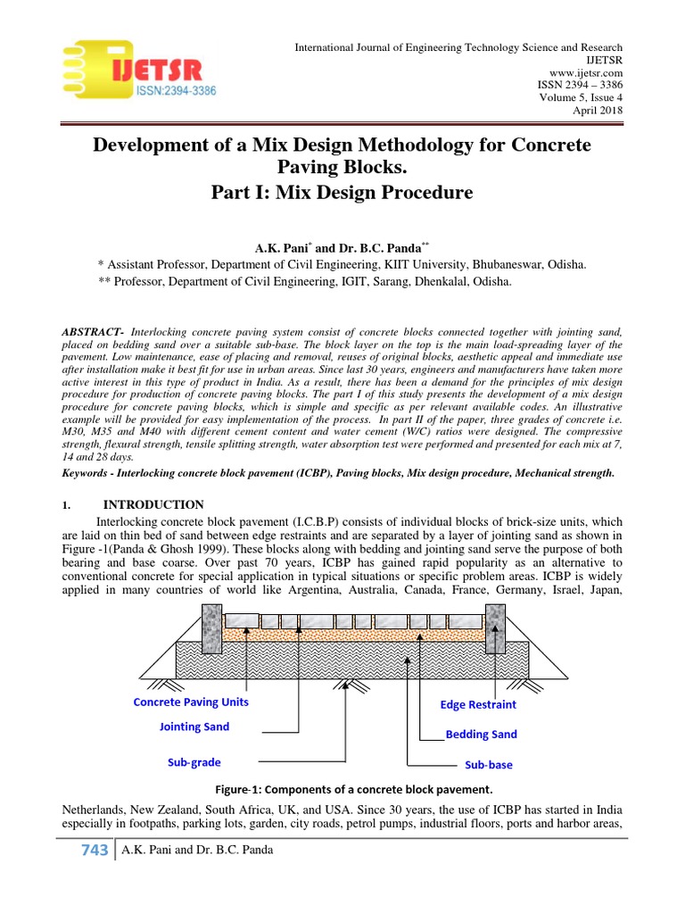 Developing a mix design methodology for concrete paving blocks | PDF ...