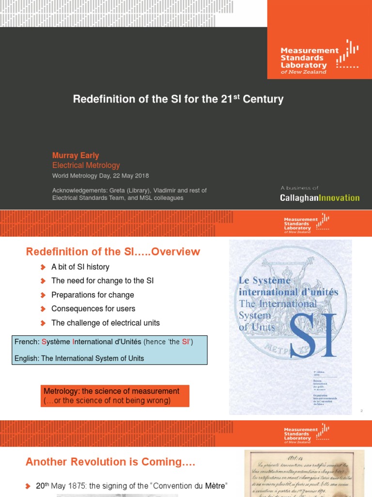 Redefinition of The SI For The 21 ST Century | PDF | International ...