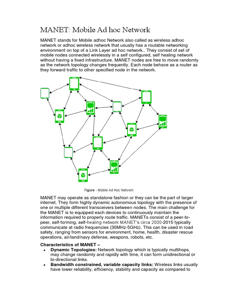MANET: Mobile Ad Hoc Network | PDF | Routing | Wireless Ad Hoc Network