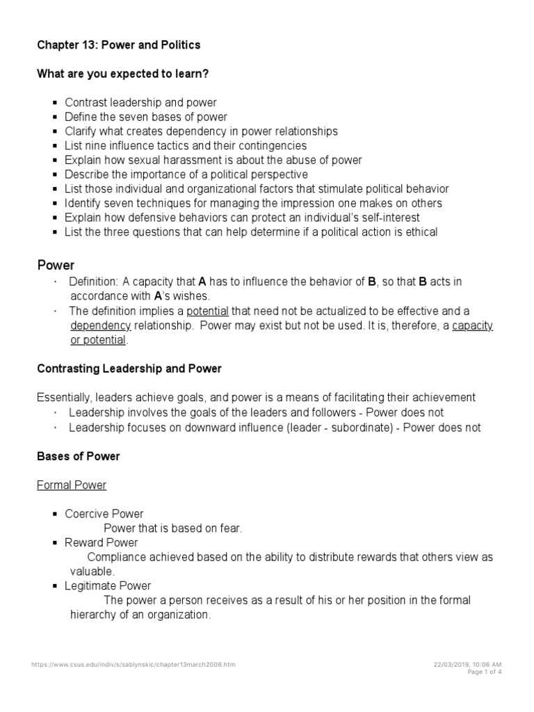 Understanding Power Dynamics in Organizations | PDF | Power (Social And ...