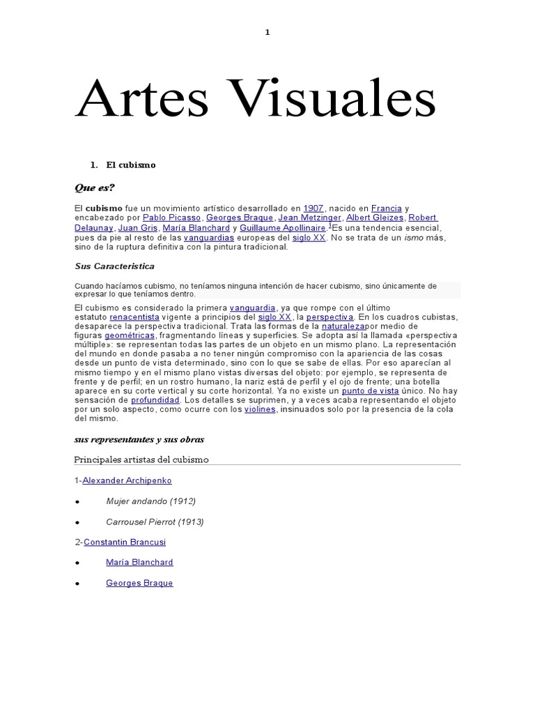 Artes Visuales | PDF | Cubismo | Estética