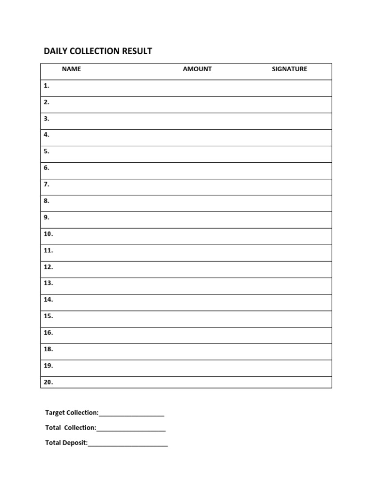 Daily Collection Result | PDF