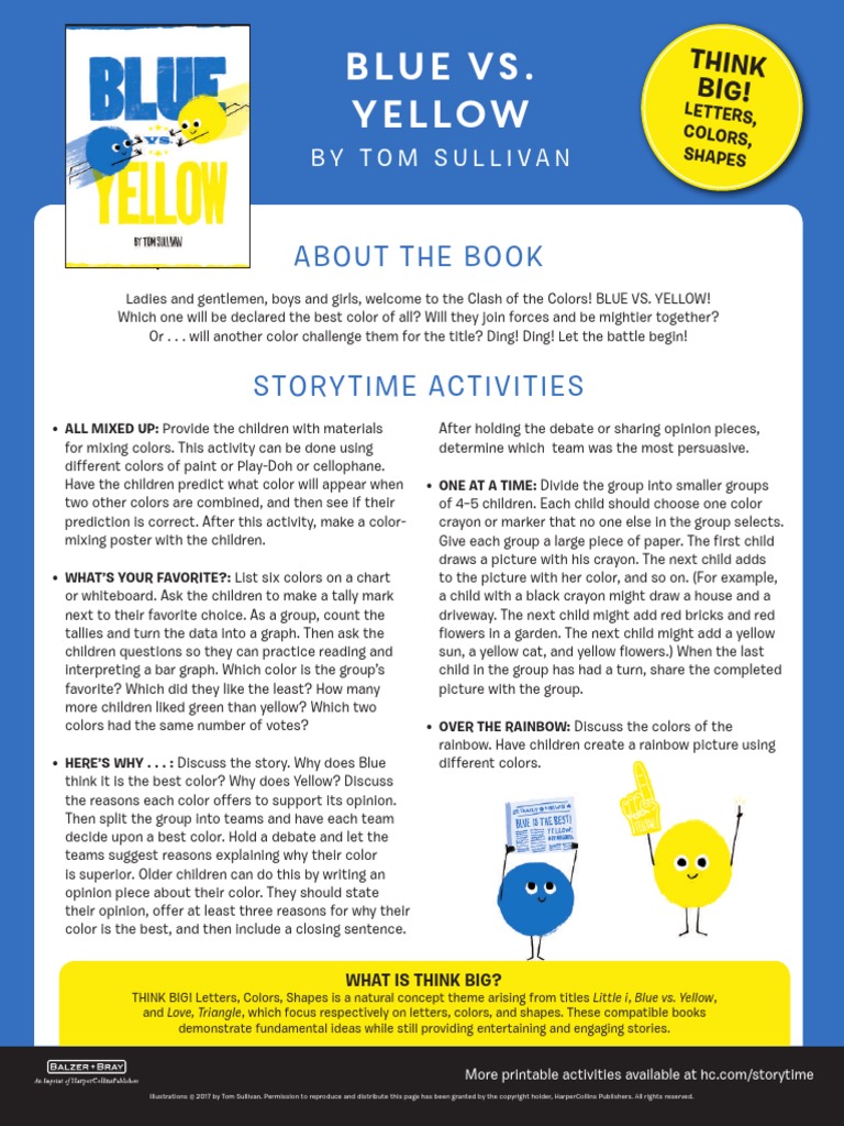 Blue vs. Yellow: About The Book | PDF | Color