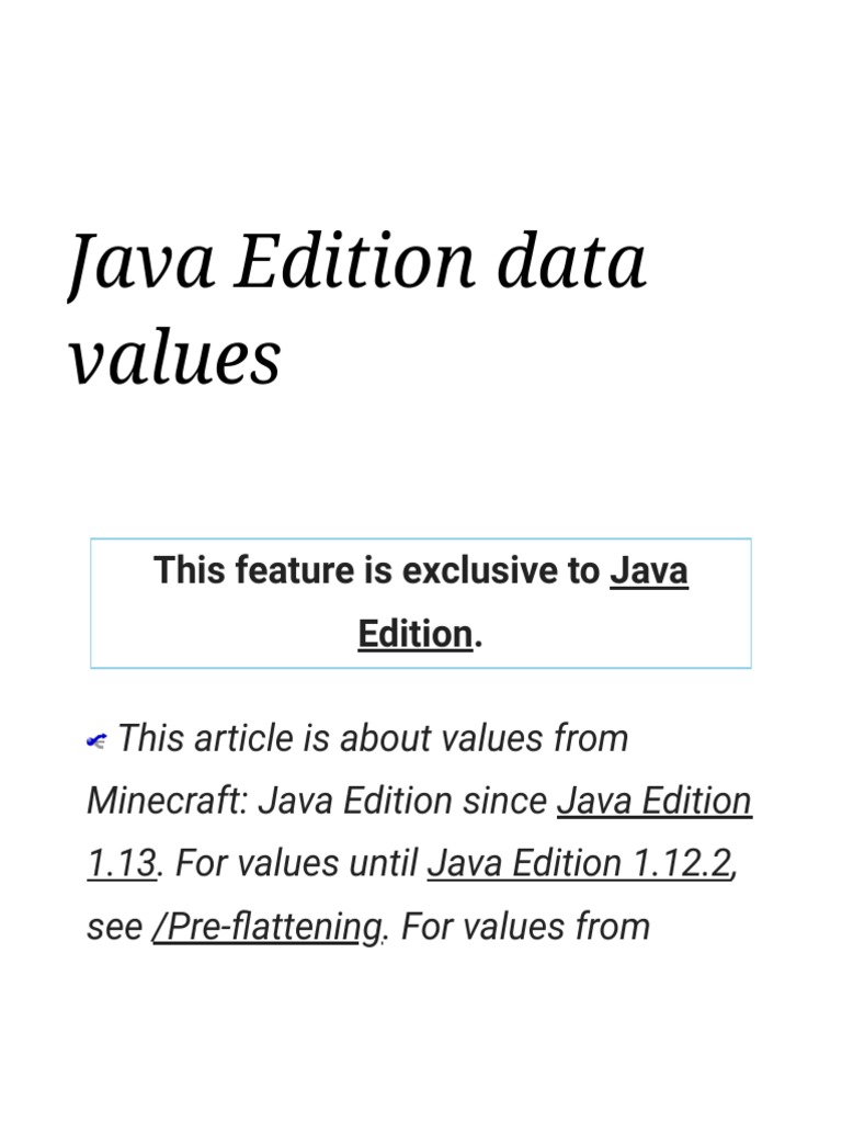 Java Edition Data Values - Official Minecraft Wiki | PDF | Spawn ...