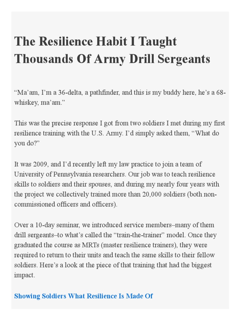 The Resilience Habit | PDF | Psychological Resilience | Stress (Biology)