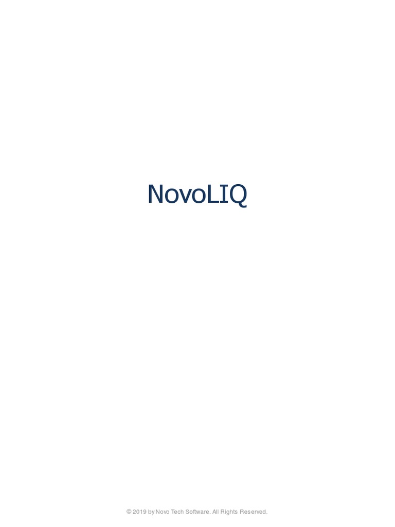 Novoliq: © 2019 by Novo Tech Software. All Rights Reserved | PDF ...