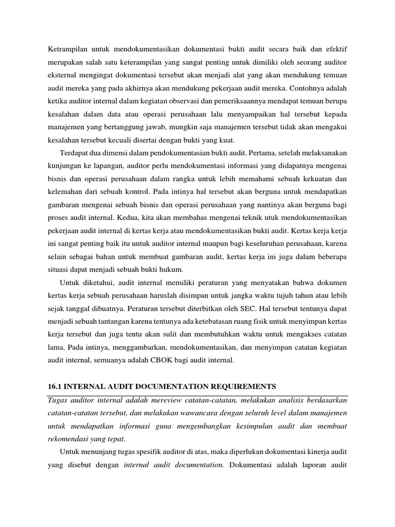 Resume Internal Audit Brinks Chapter 16 | PDF