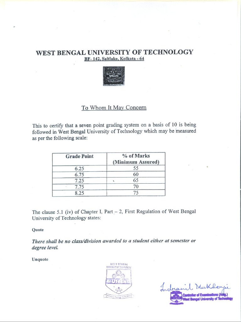 Dgpa To % Wbut | PDF