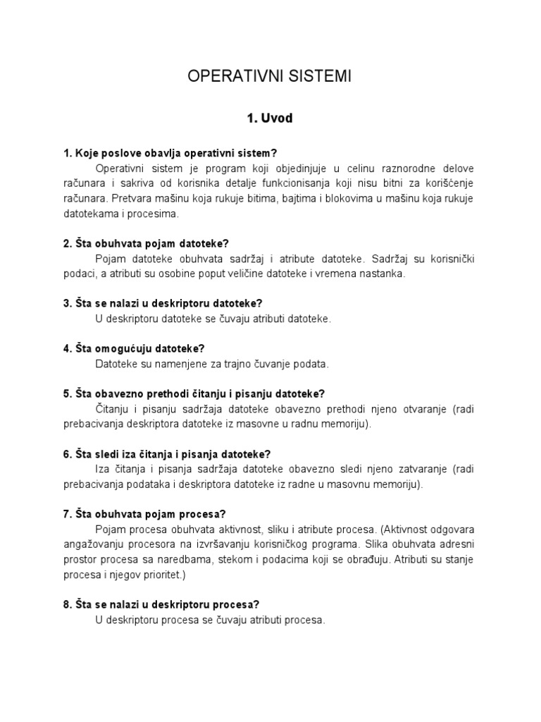 OS Skripta 2 PDF | PDF