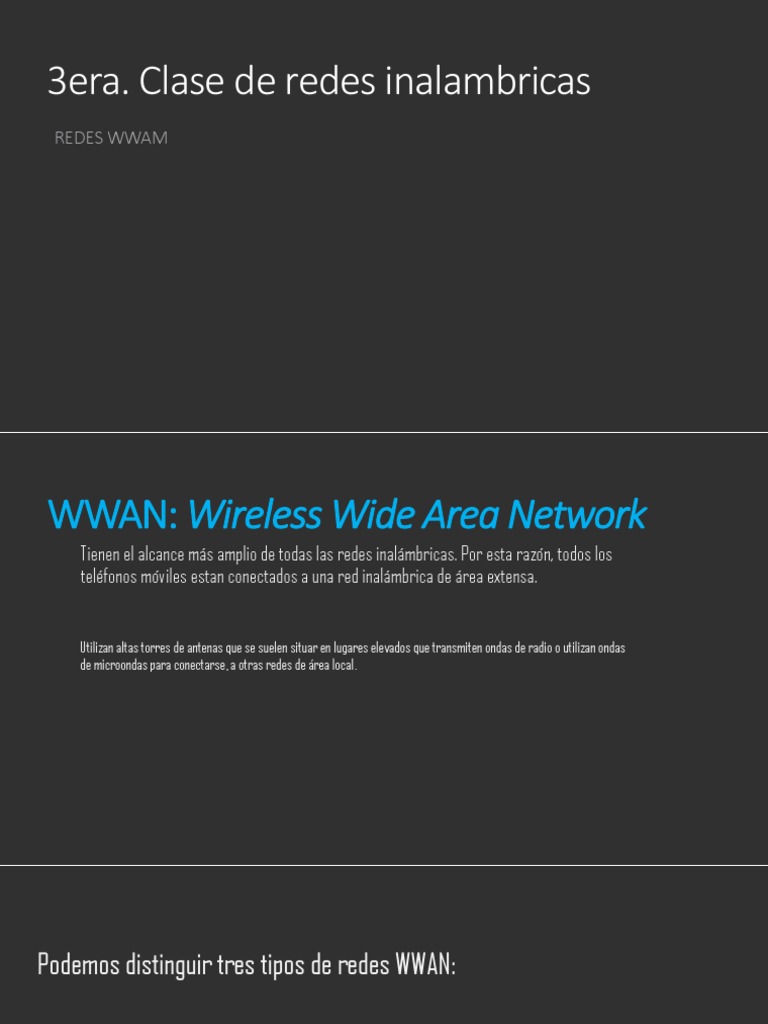 Clase 3 Tipos de Redes Inalambricas Wwan1 | PDF | Gsm | paquete general ...