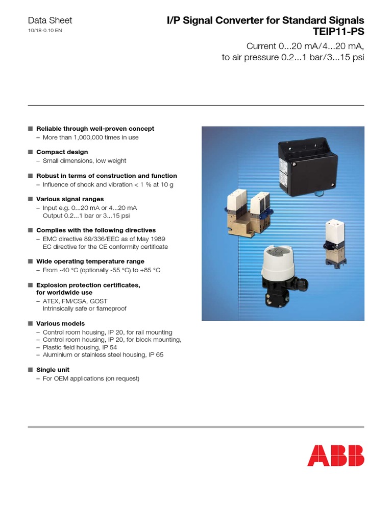 I/P Signal Converter For Standard Signals TEIP11-PS: Data Sheet | PDF ...