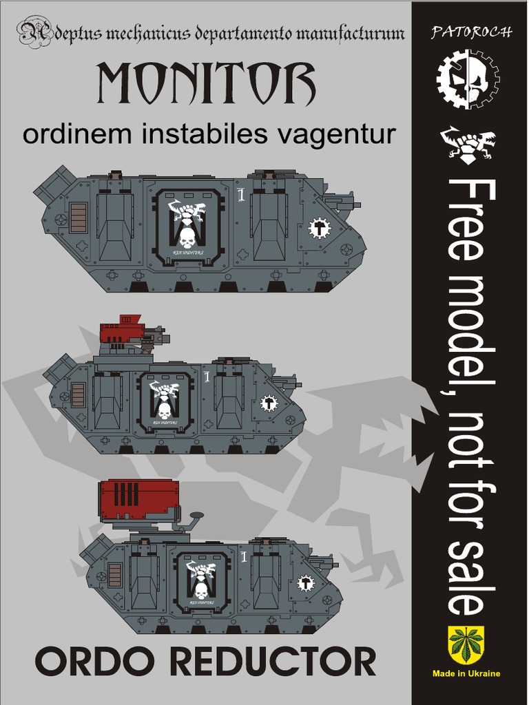 Warhammer 40K - Ordo Reductor Monitor Tank Paper Model | PDF | Weather