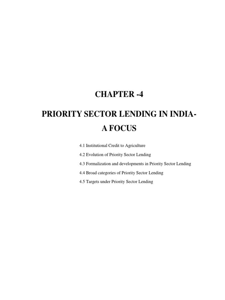 Priority Sector Lending in India | PDF | Reserve Bank Of India | Loans
