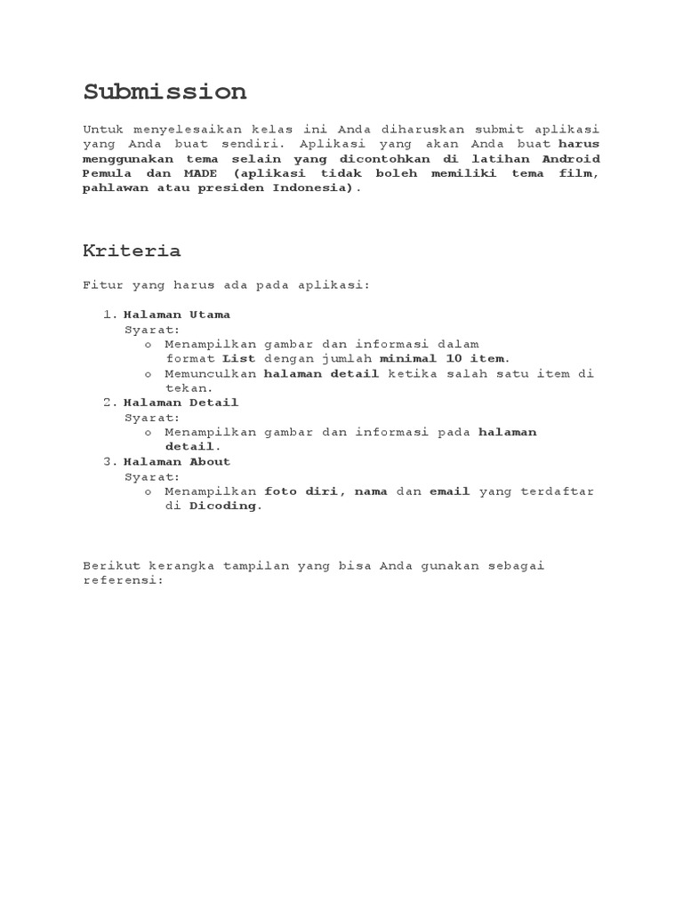 Latihan Submission Dicoding Android | PDF