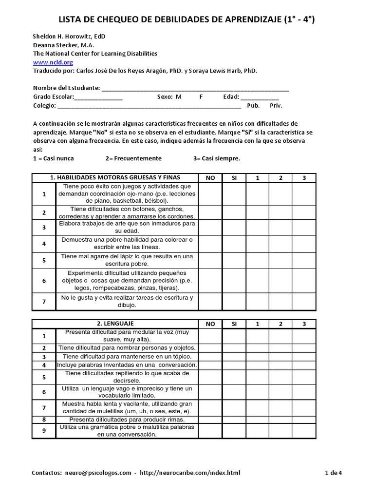 Lista De Verificación De Escritura De Primer Grado Noveno Grado En