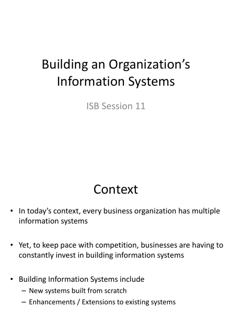 Building An Organisation's Information System | PDF | Software Testing ...
