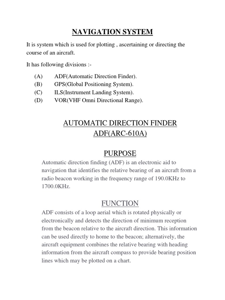 Navigation System | PDF | Radio | Aerospace Engineering