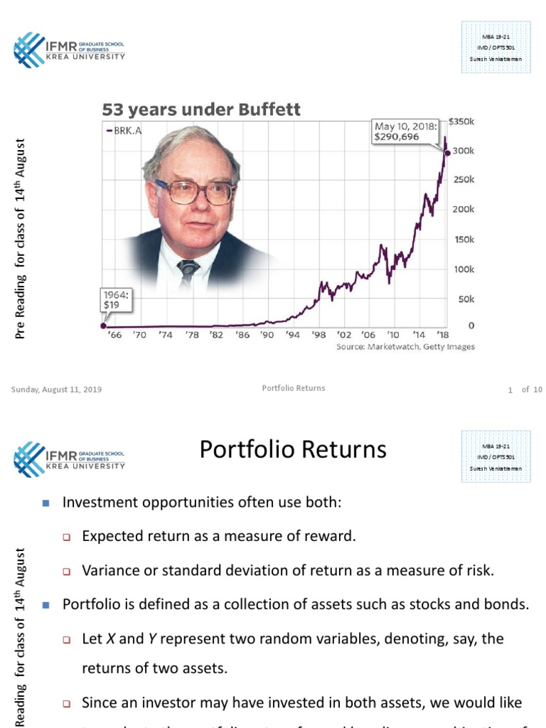Calculating Expected Returns and Variance of Investment Portfolios ...