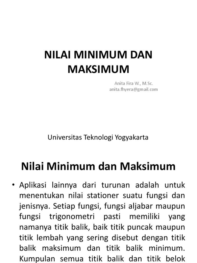 Nilai Minimum dan Maksimum Fungsi | PDF