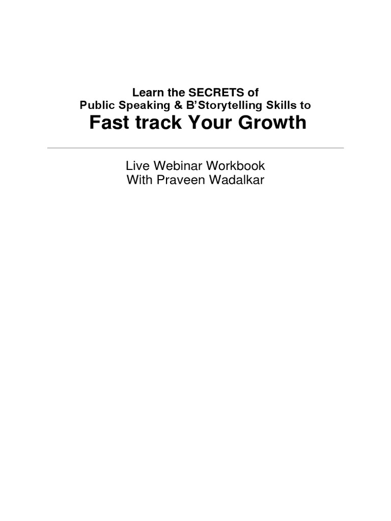 Fast Track | PDF | Storytelling | Public Speaking