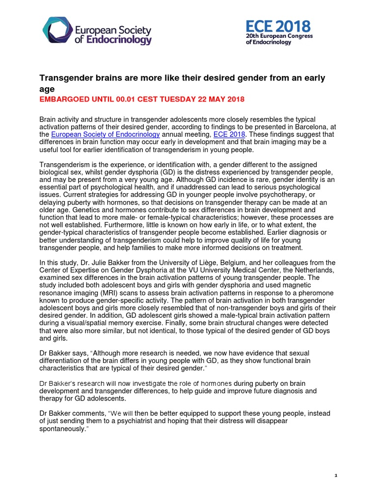 Transgender Brain Structure Insights | PDF | Gender Identity | Transgender
