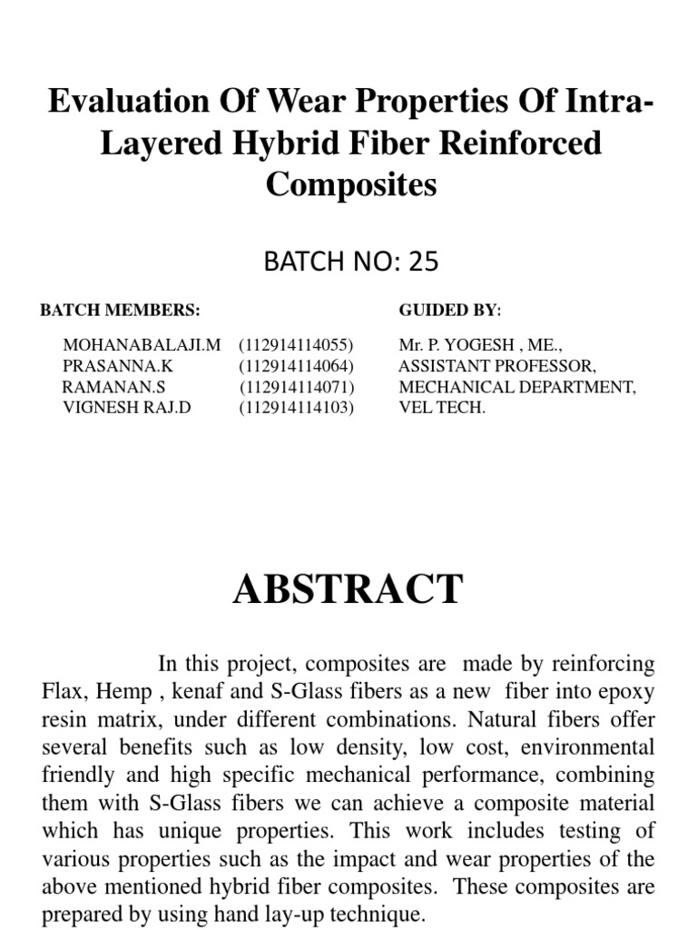Evaluation of Wear Properties of Intra Layered Hybrid Fiber Reinforced ...