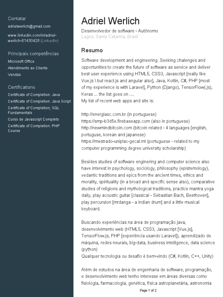 Adriel Werlich: Resumo | PDF | Software Engineering | Software Development
