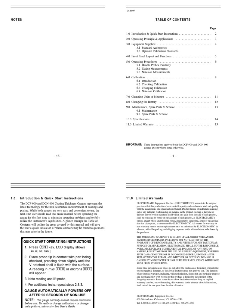900 Series Manual PDF | PDF | Calibration | Materials