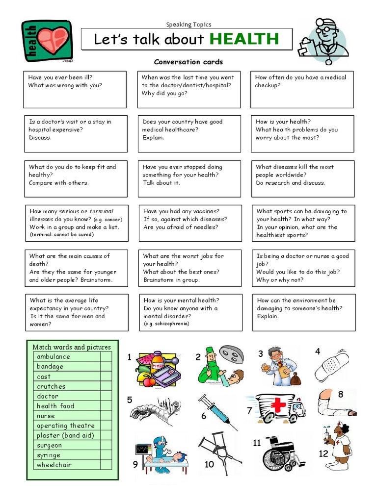 Lets Talk About Health Fun Activities Games Oneonone Activities ...