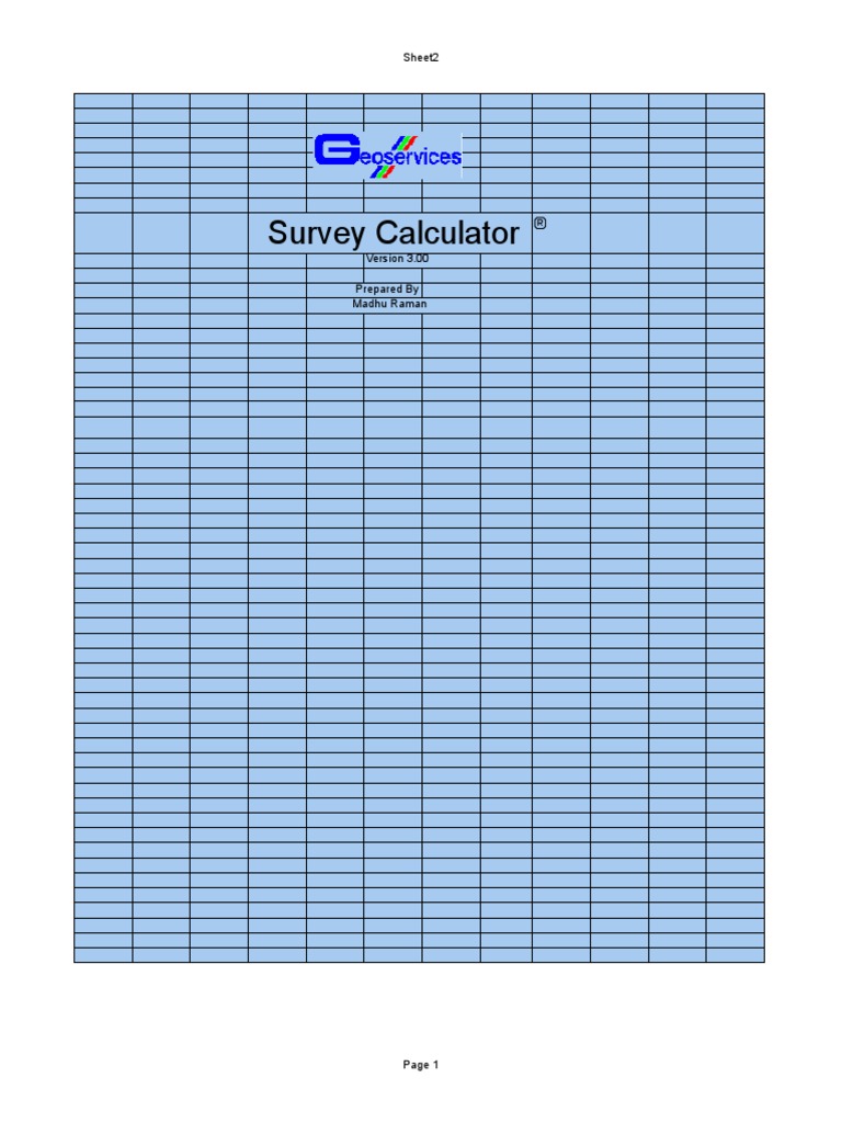 Survey Calculation Spreadsheet | PDF | Radius | Azimuth