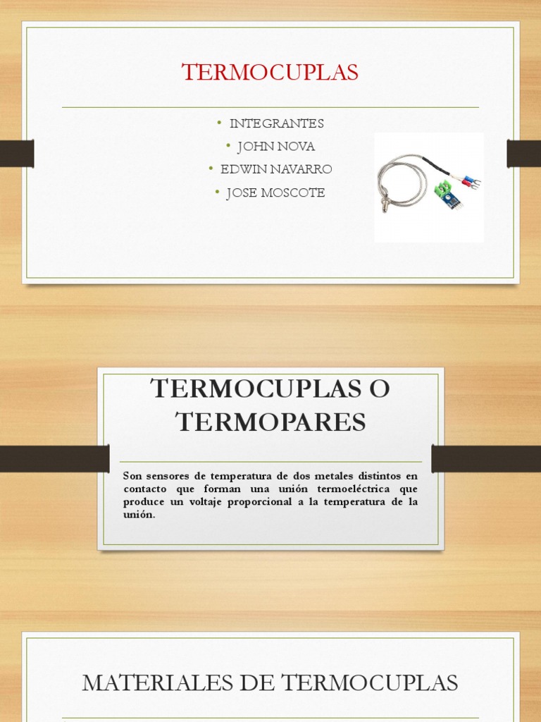 Termocuplas O Termopares Pdf Par Termoeléctrico Platino