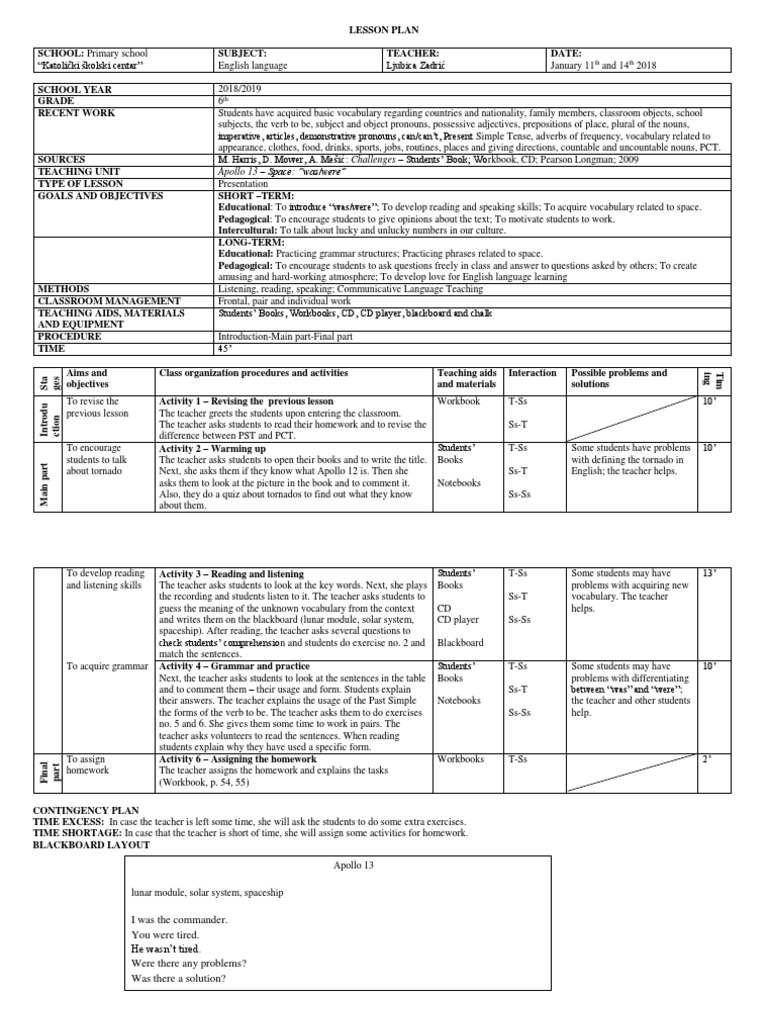Challenges 1 - Apollo 13 | PDF | Noun | Teachers