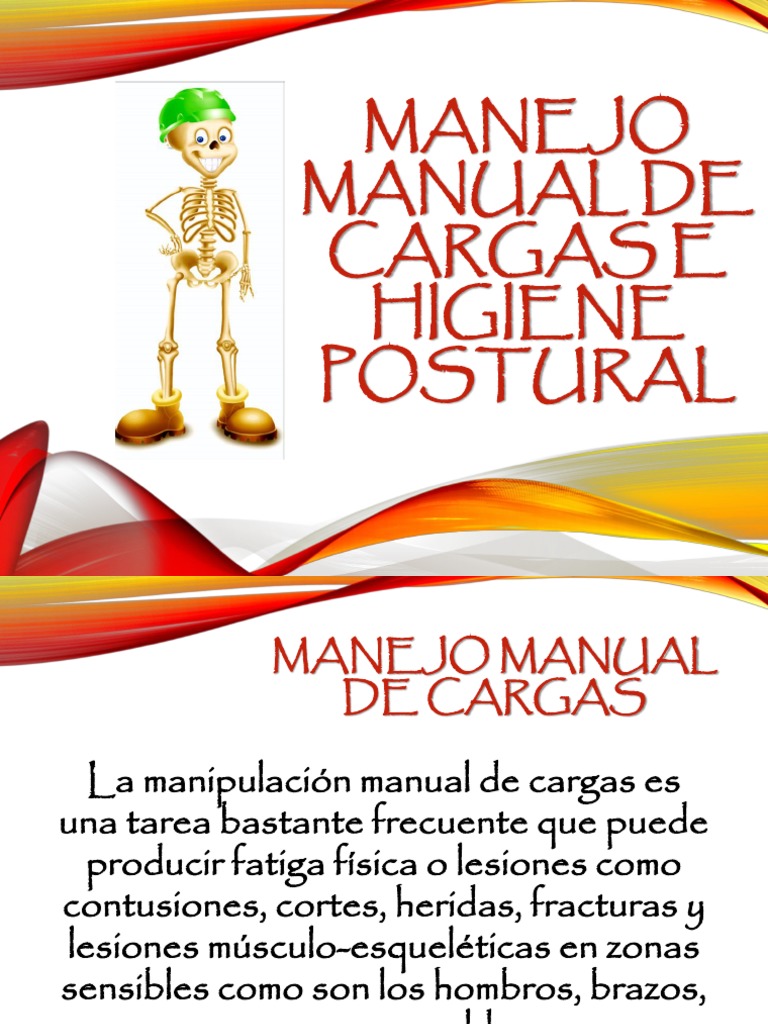 Manejo Manual de Cargas e Higiene Postural | PDF | La columna vertebral | Dolor lumbar