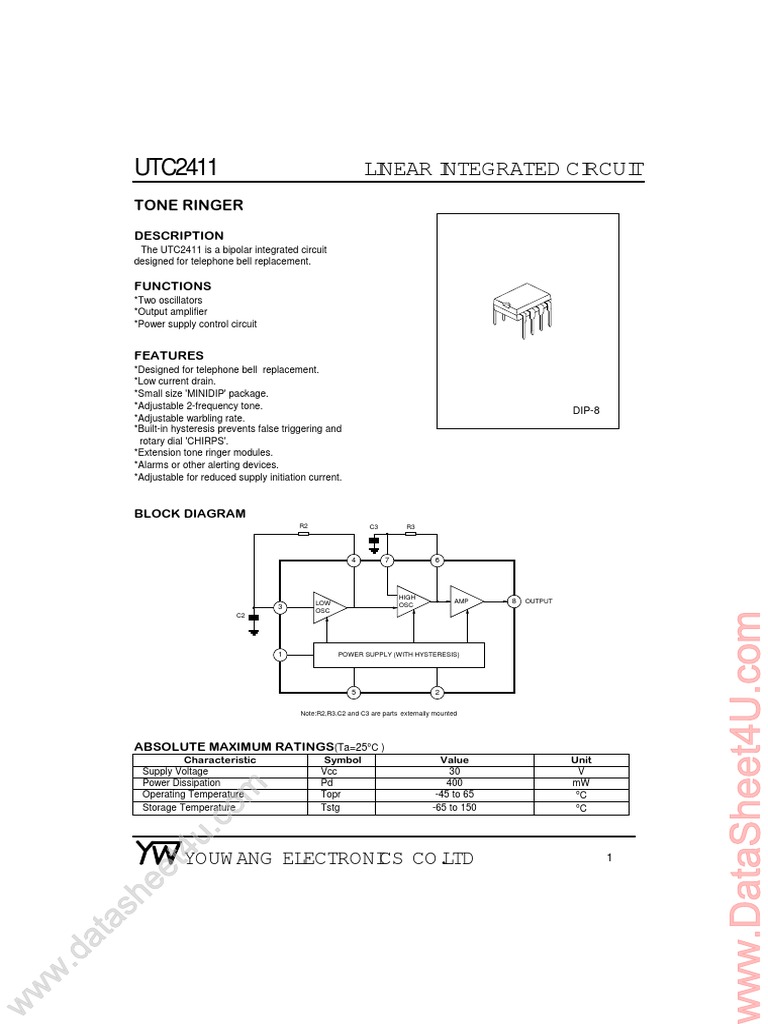 UTC2411 | PDF | Capacitor | Electrical Components