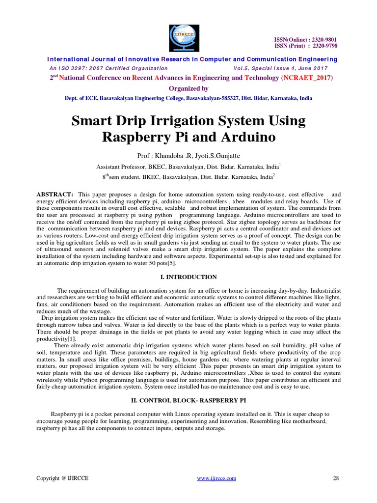 5 - BKEC-168-Smart Drip Irrigation System Using Raspberry Pi and ... 5 - BKEC-168-Smart Drip Irrigation System Using Raspberry Pi and ...
