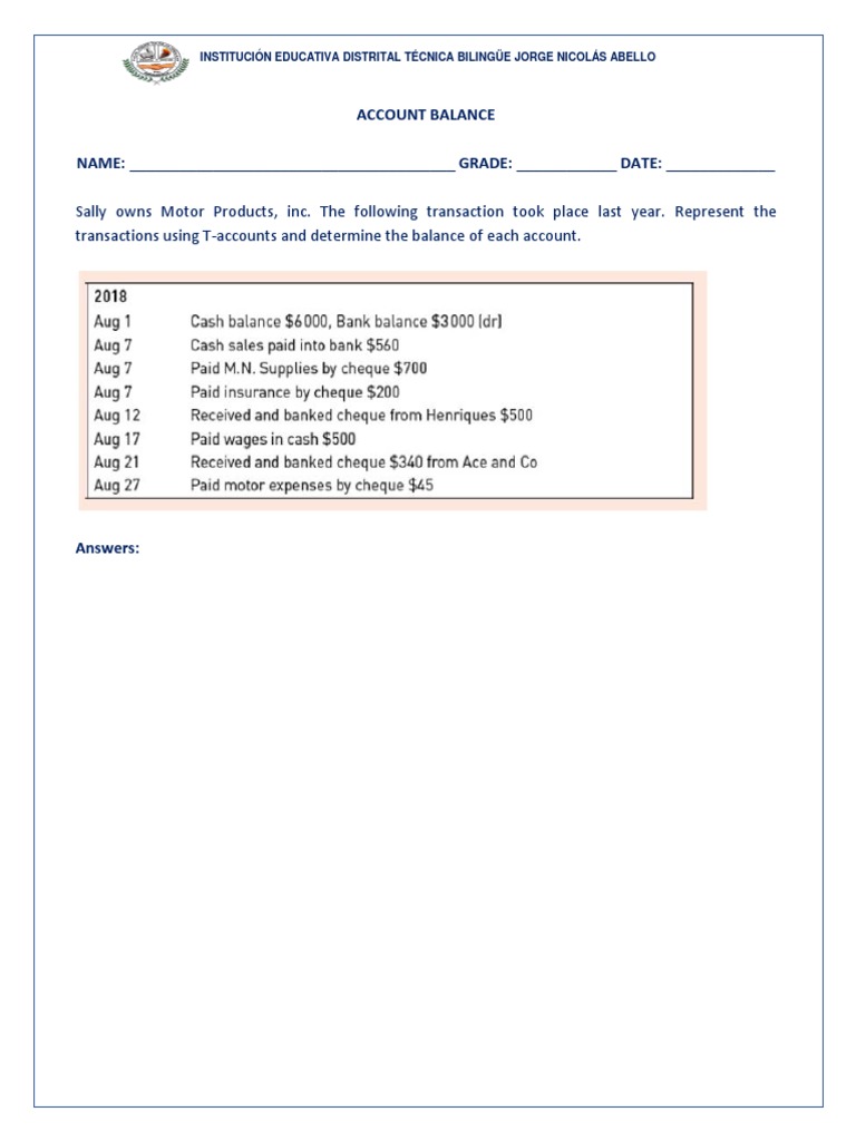 Account Balance Activity | PDF | Business | Finance & Money Management