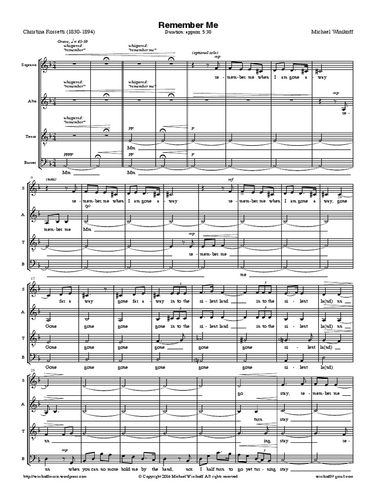 Remember Me: Christina Rossetti (1830-1894) Michael Winikoff | PDF ...