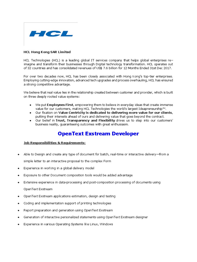 OpenText Exstream Developer | PDF
